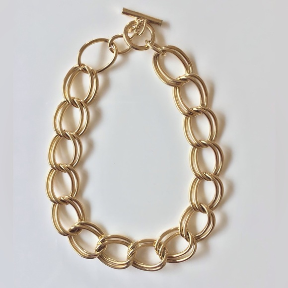 Lee Angel | Jewelry | Vintage 9s Y2k Lee Angel Gold Tone Chunky Double Curb Chain Toggle ...
